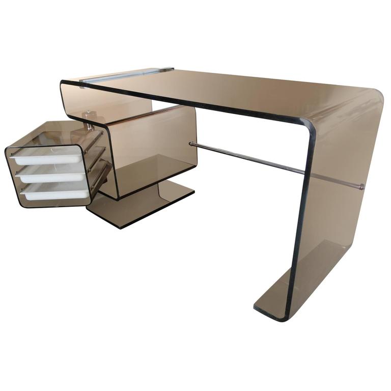 Desk Michel Dumas France Perspex Plexiglas Acrylic Glass at 1stDibs