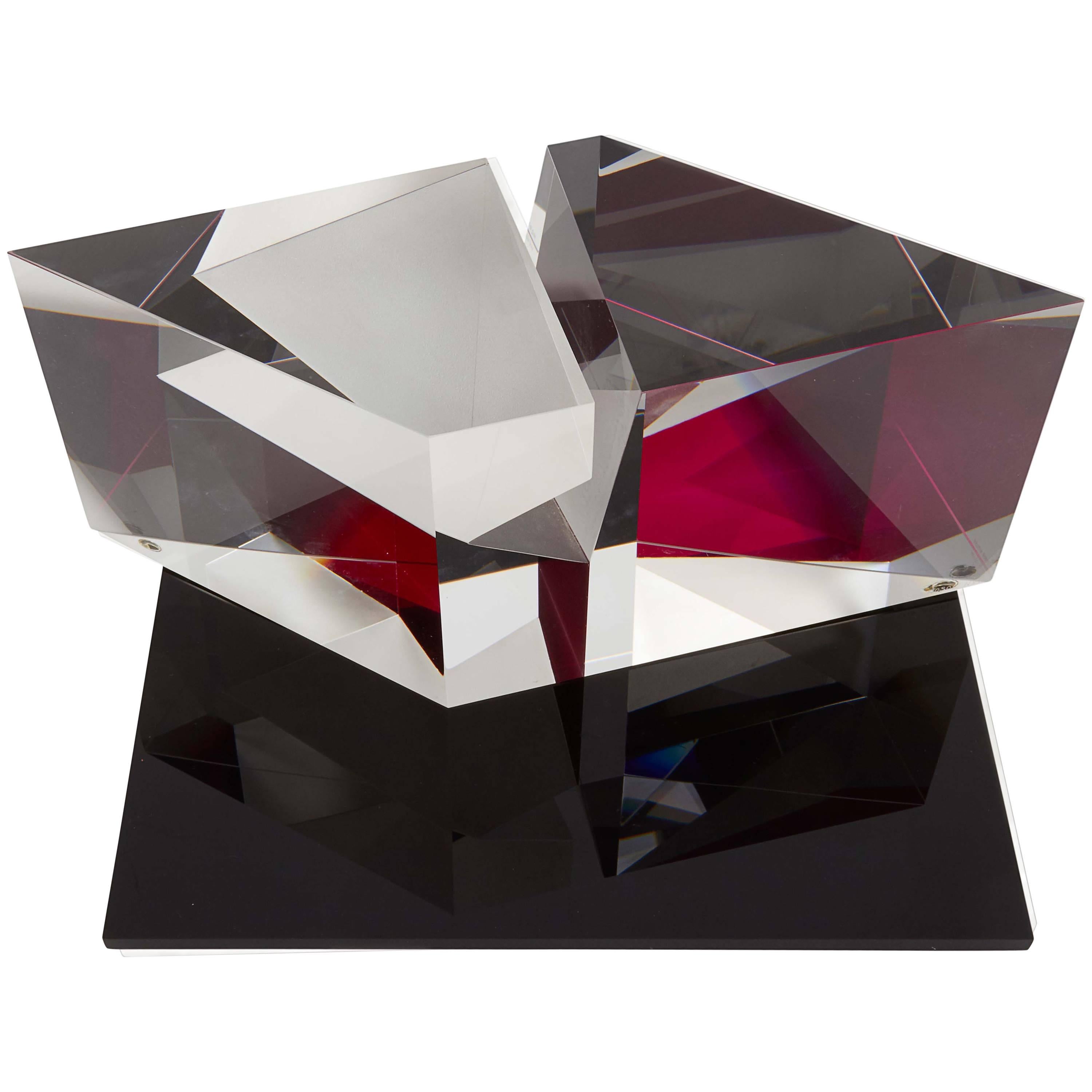 Martin Rosol Optical Glass Sculpture on Rotating Base at 1stDibs ...