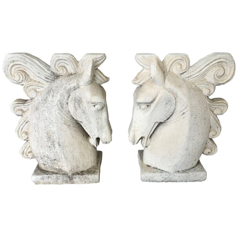 Monumental Pair of Horse Head Table or Console Bases after Tony ...