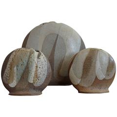 Three 1960s Rock Form Studio Ceramic Vases at 1stDibs