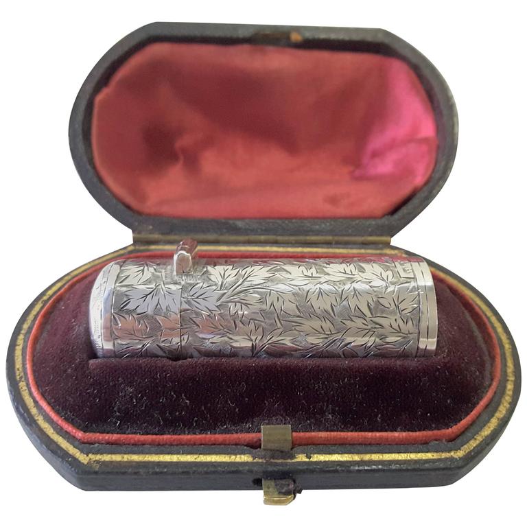 Sterling Silver and Gilt Purse/Pocket Evening Perfume Case in Original ...