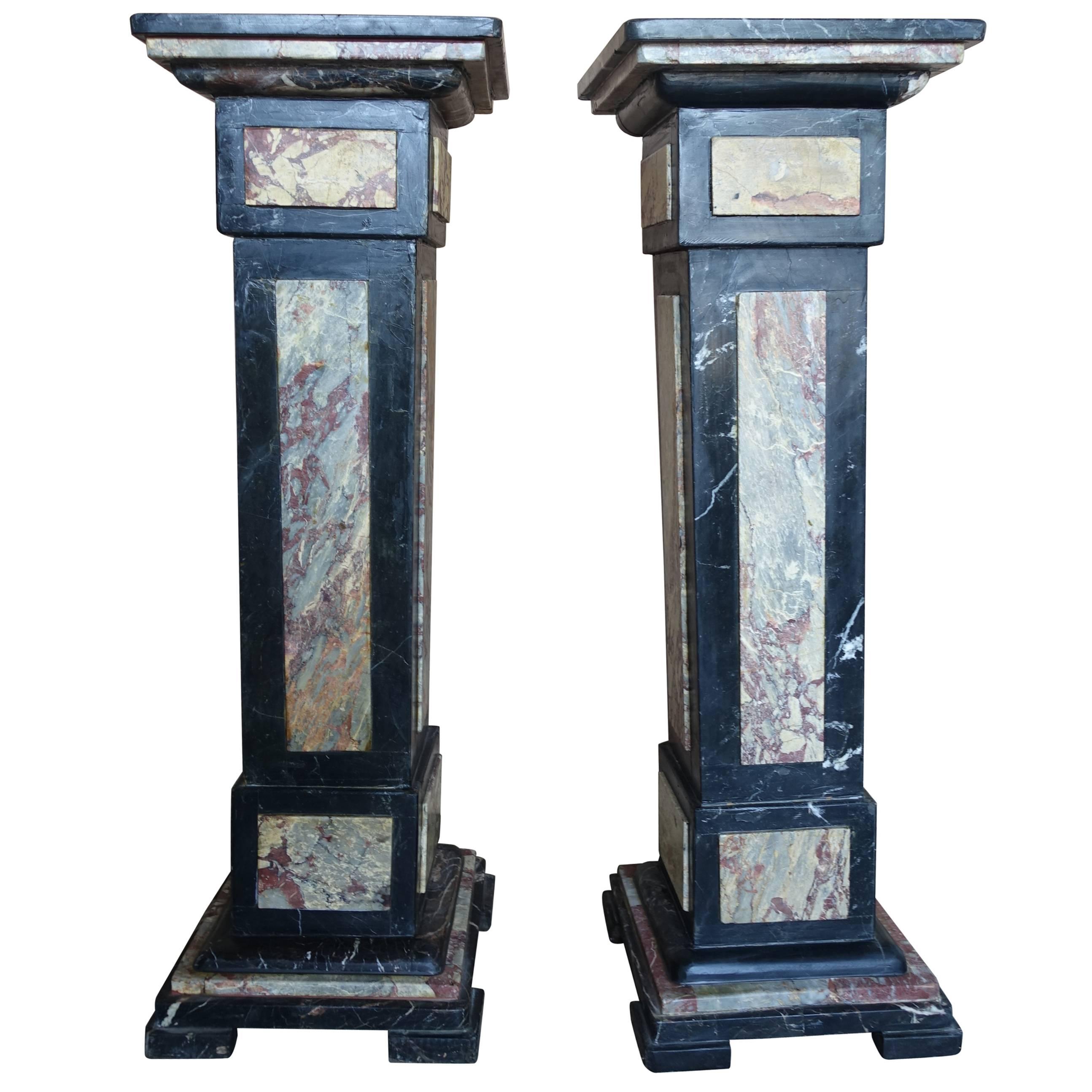 Pair of French Neoclassical Style Pedestals at 1stDibs