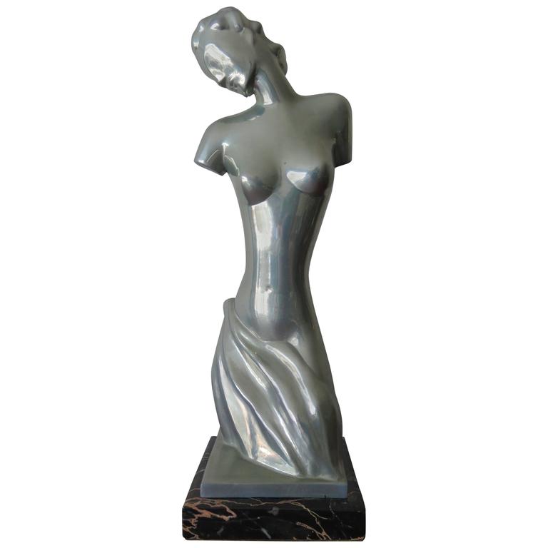 Stylized Art Deco Statue For Sale at 1stdibs