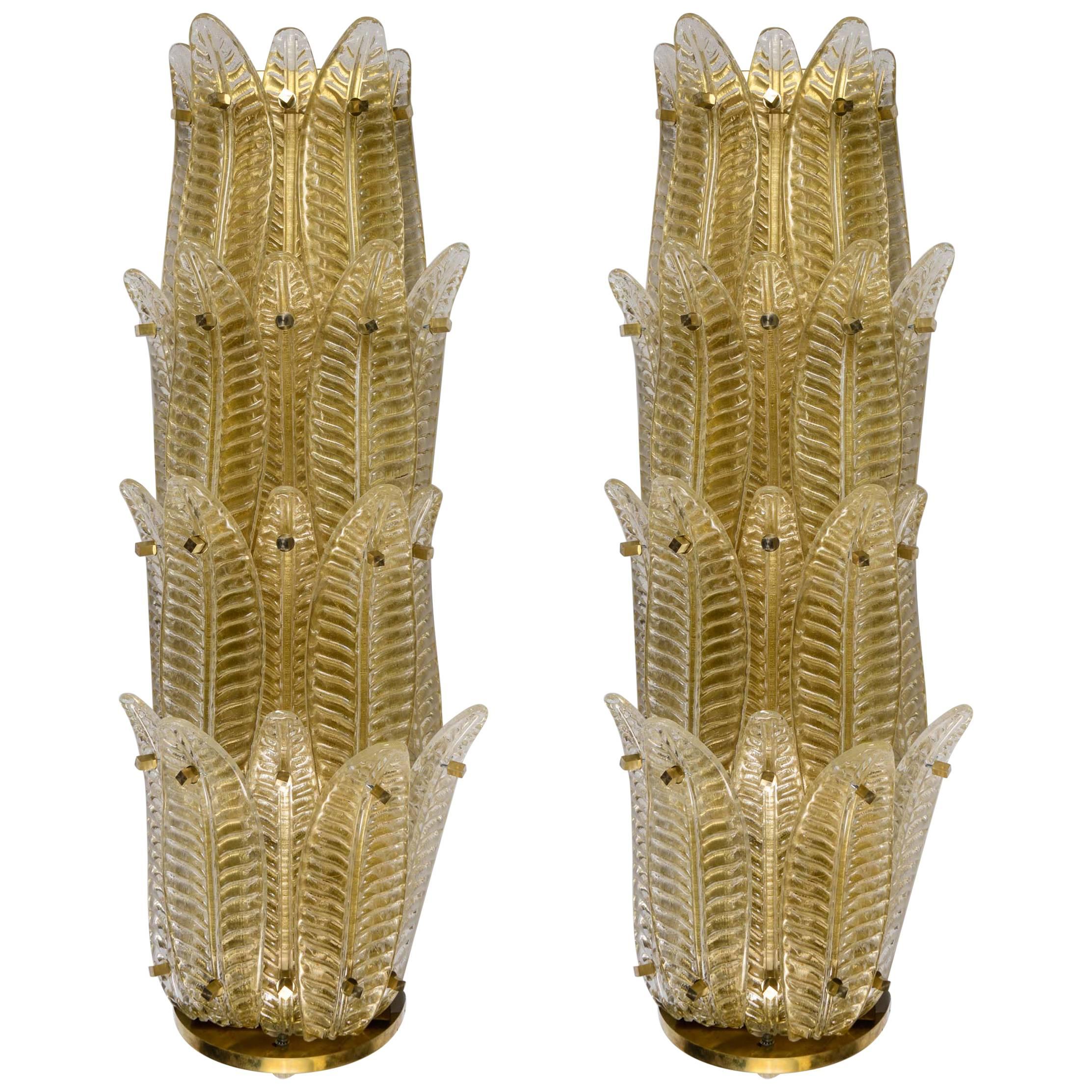 Pair of Wall Sconces in Murano Glass at 1stDibs