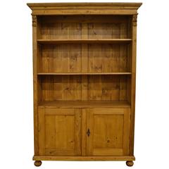 Pine Bookcase with Doors at 1stDibs