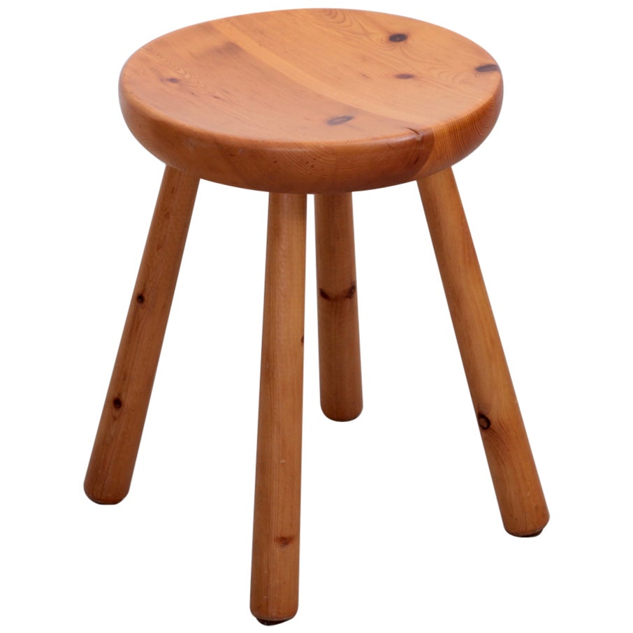 Charlotte Perriand Pine Wood Stool for Les Arcs at 1stDibs