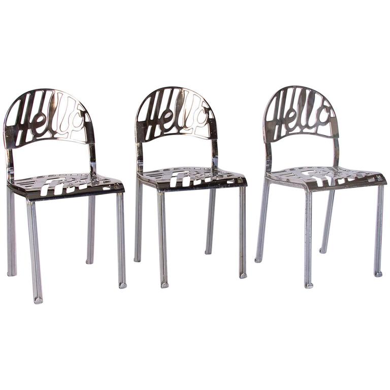 1960, Jeremy Harvey, Three Hello There Chairs, Chrome-Plated at 1stDibs