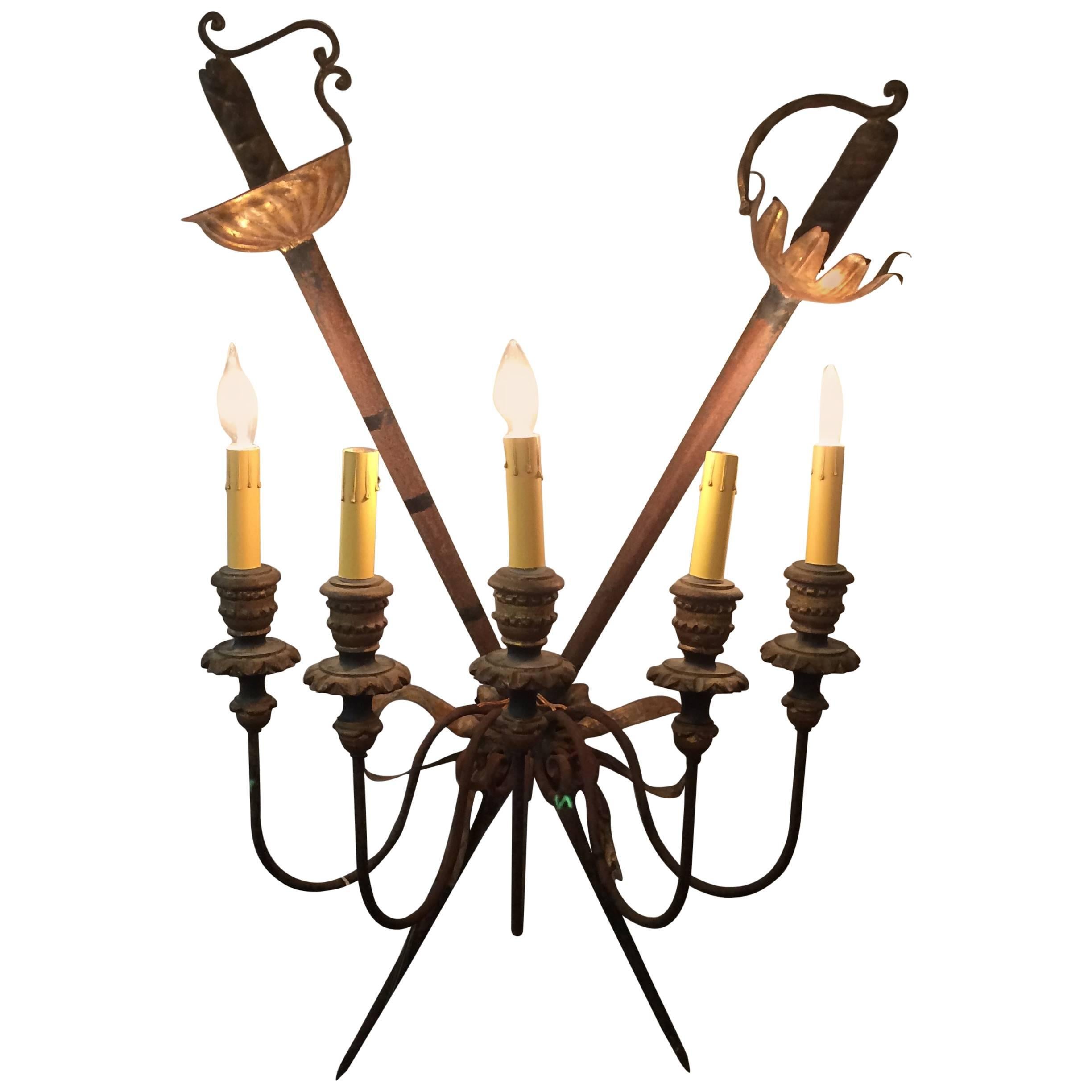 Antique French Sword Motiffe Sconce at 1stDibs