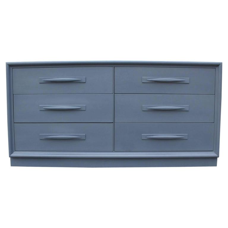 Sleek French Blue Grey Stained Dresser at 1stDibs