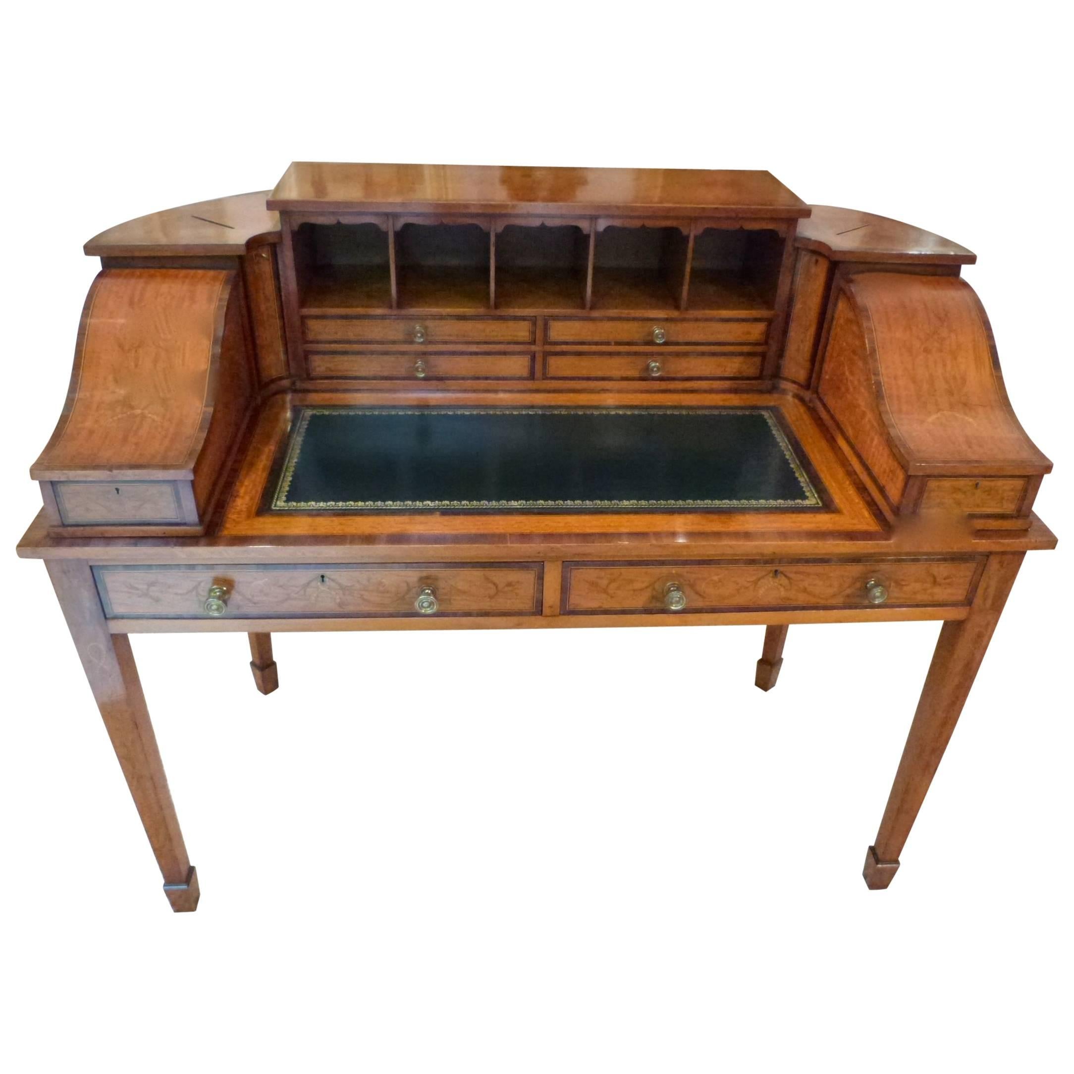 Satinwood Carlton House Desk For Sale at 1stDibs