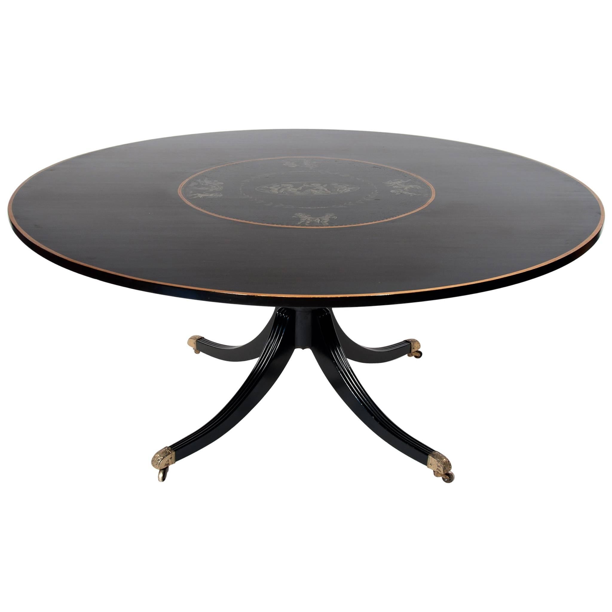 Round Ebonised Regency Style Table For Sale at 1stDibs