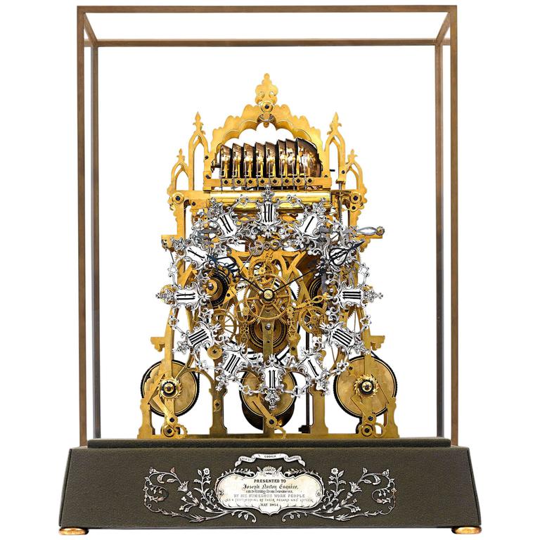 English Skeleton Clock by Smith and Sons Exhibition-Quality at 1stDibs