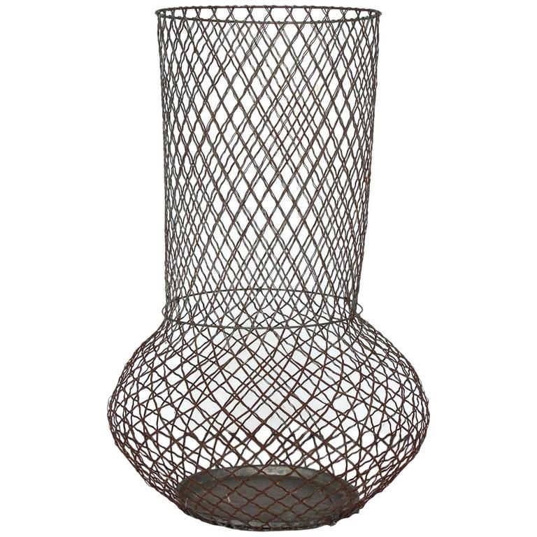 Stylish Early 1900s Tall American Wire Urn or Waste Basket For Sale at ...
