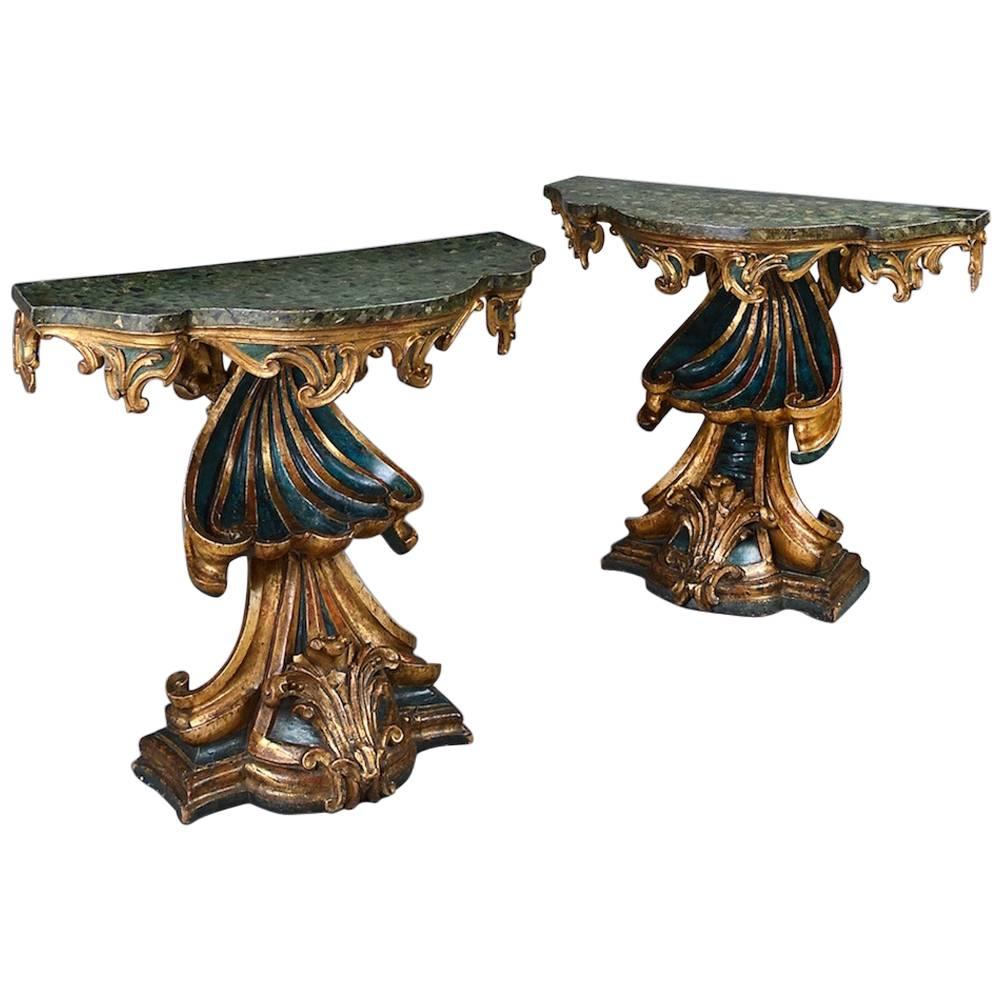 Pair of Roman Console Tables at 1stDibs