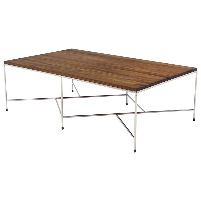 Z Base Stainless Base Solid Top Coffee Table For Sale at 1stDibs