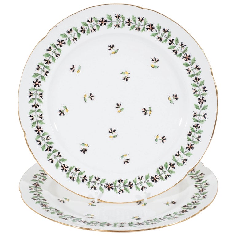 Antique Porcelain Dishes in Sprig Pattern at 1stDibs