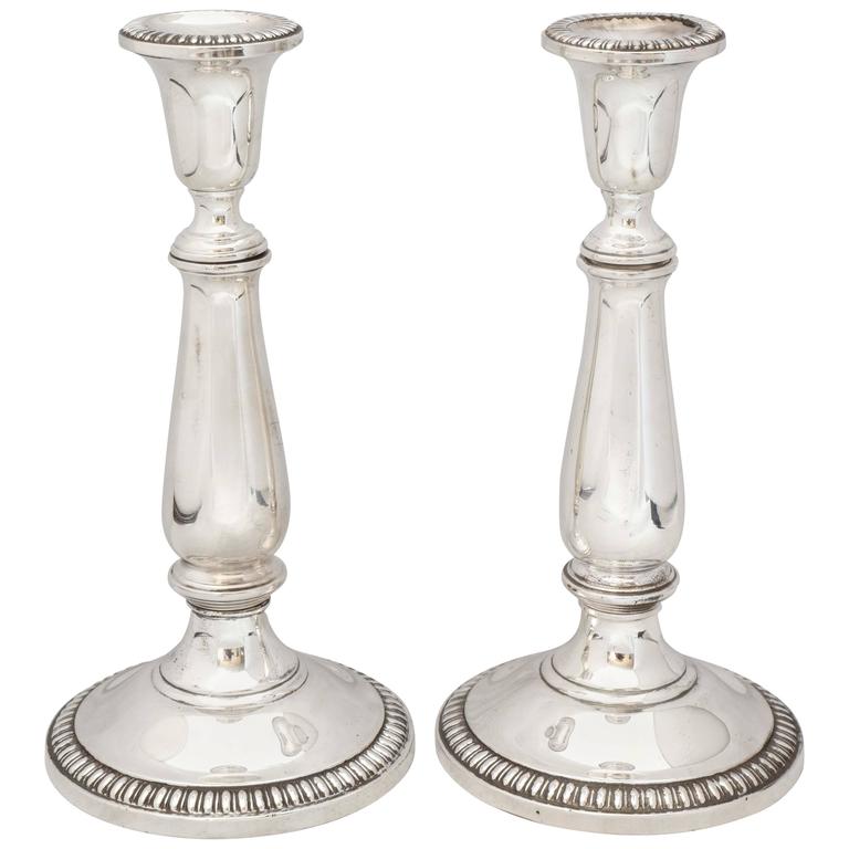 Empire Style Pair of Sterling Silver Candlesticks at 1stDibs | empire ...