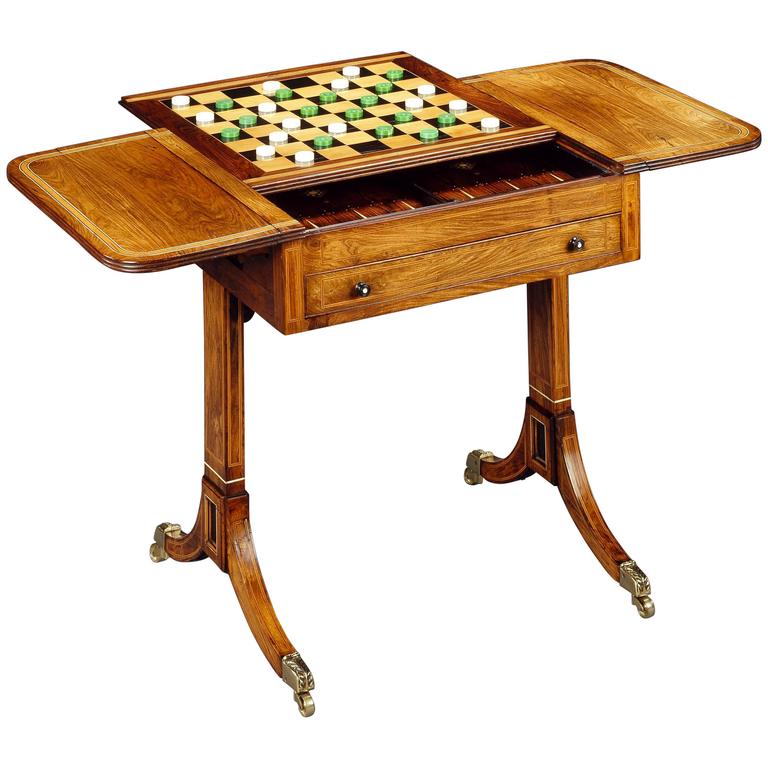 Anglo-Indian Padouk Games Table For Sale at 1stDibs