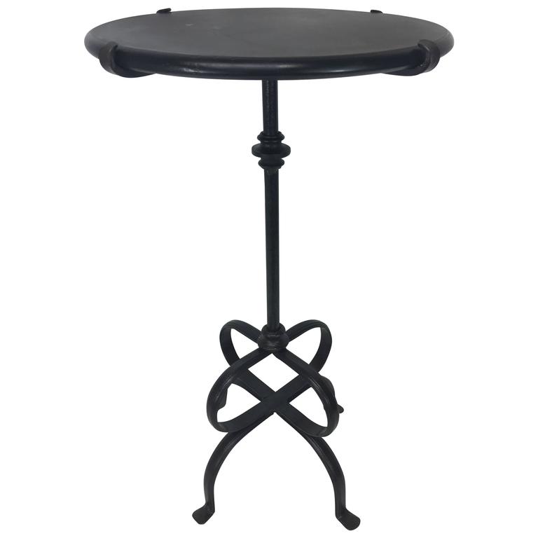 Iron and Stone Side Table at 1stDibs