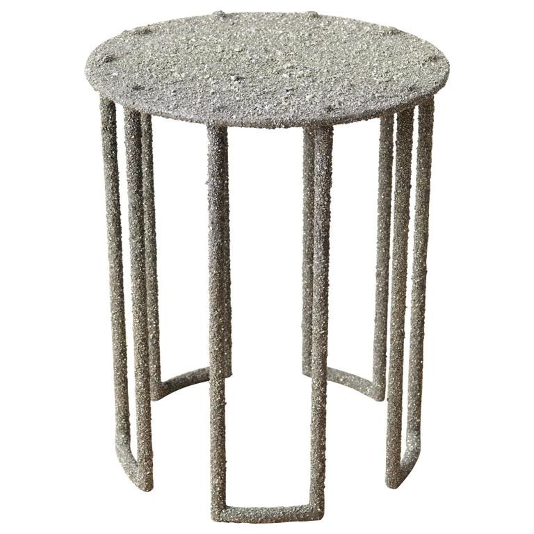 Hand Made Side Table of Crushed Pyrite of Mexico, by Samuel Amoia For ...