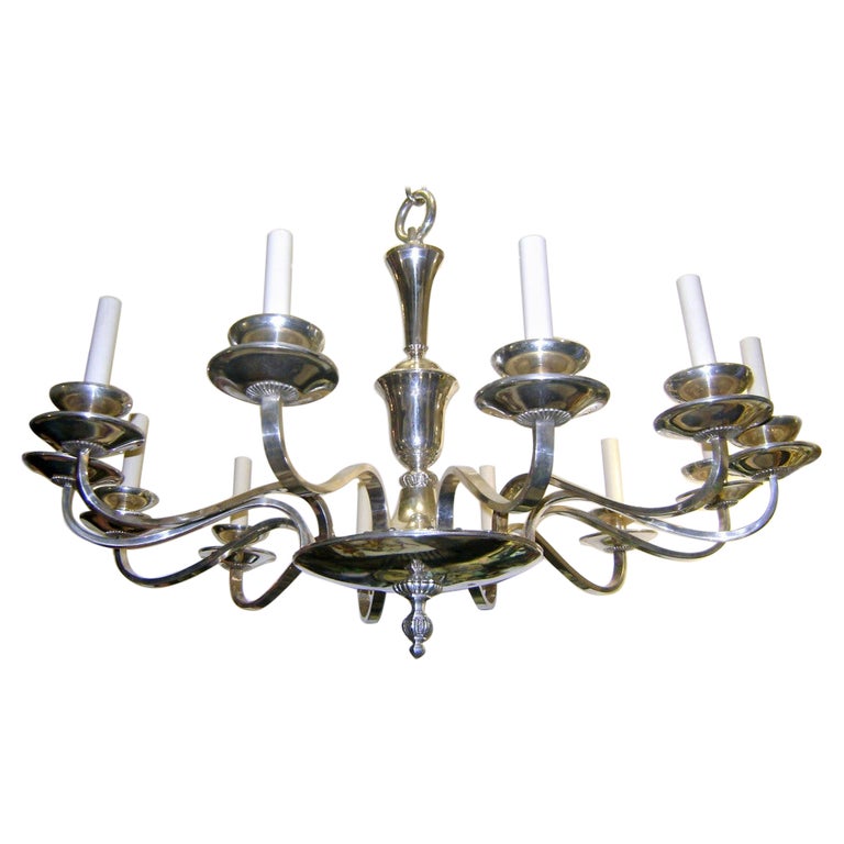 Lustre en métal argenté En vente sur 1stDibs