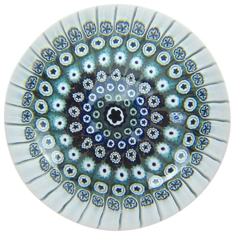 Whitefriars Close Concentric Millefiori Glass Paperweight, 1970 at 1stDibs
