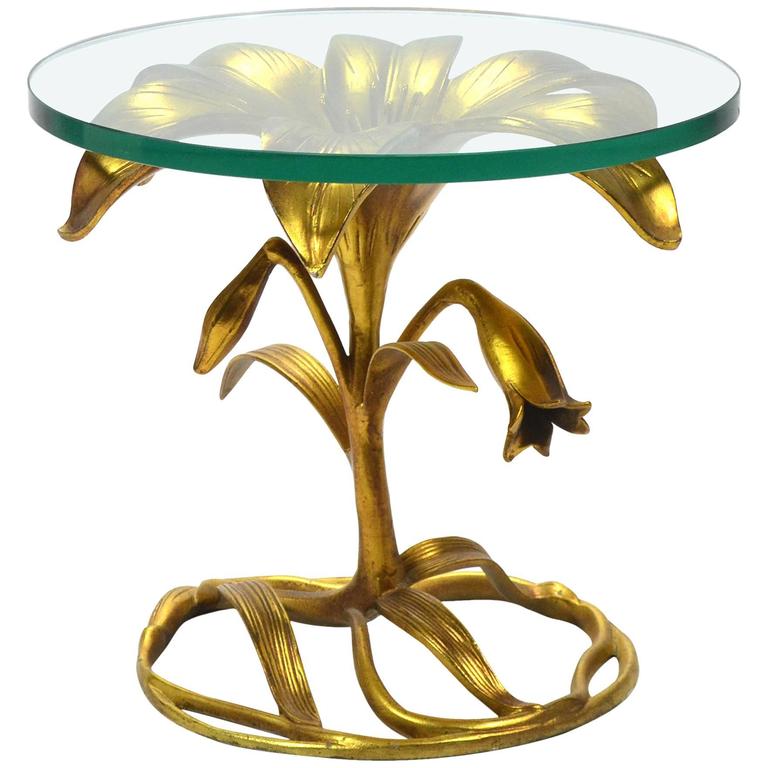 Arthur Court Gilded Lilly Side Table at 1stDibs | arthur court lily table