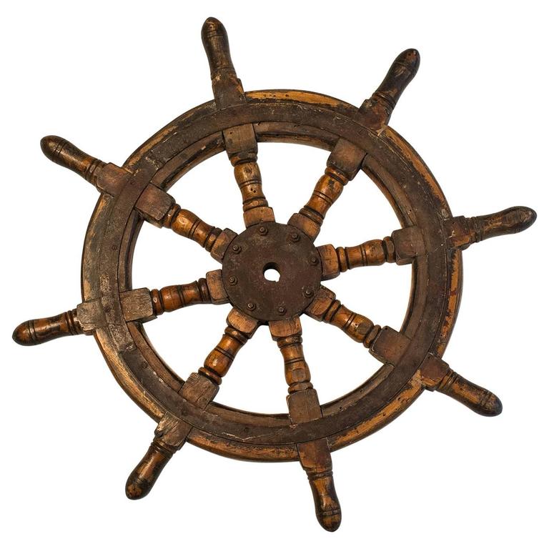Old Boat Helm or ship wheel - for different uses For Sale at 1stdibs