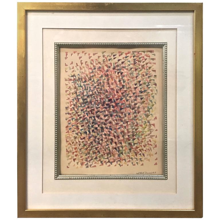 Abstract Modern Watercolor, Signed by Listed Artist George J. Rogers at ...