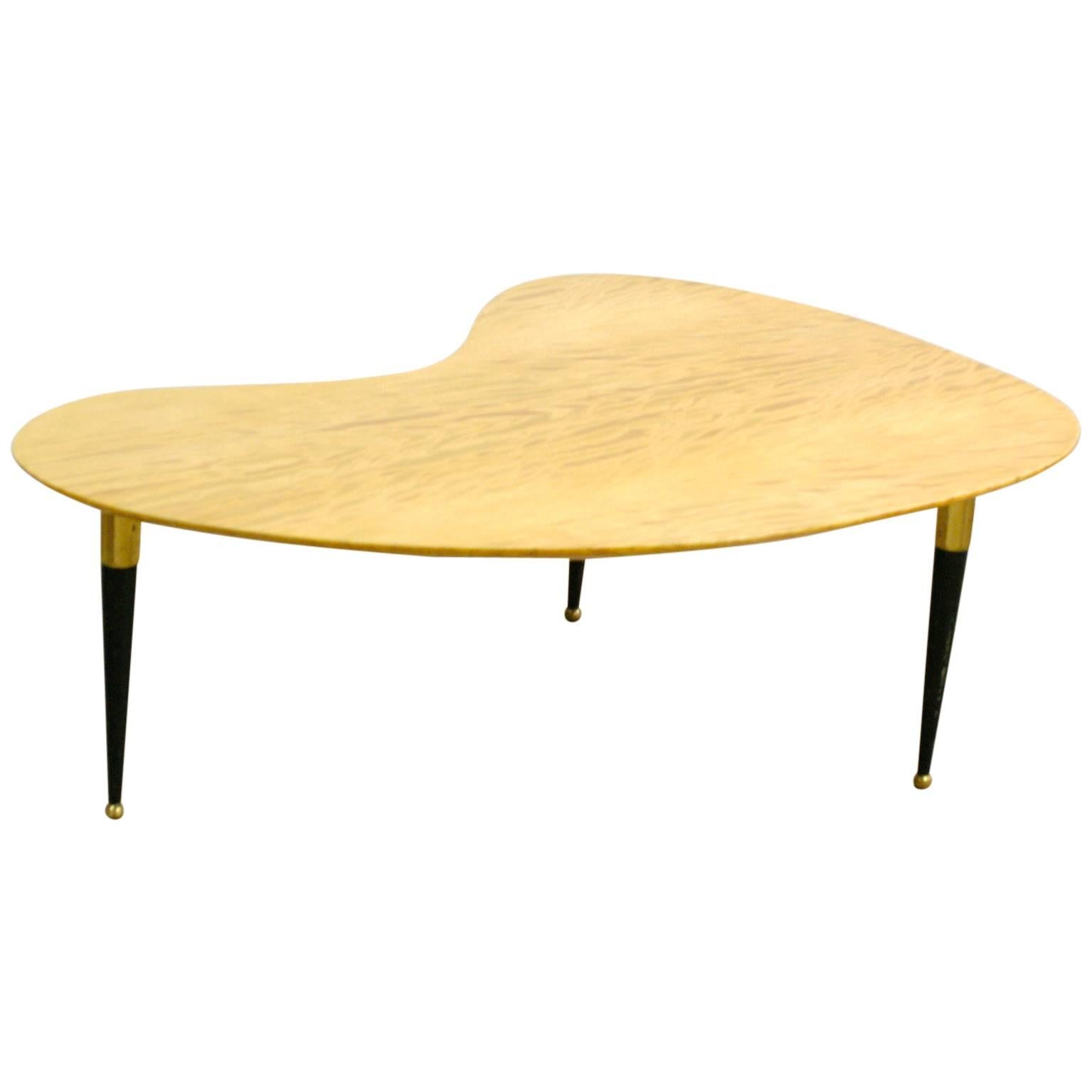 Italian 1950s Freeform Cocktail Table with Bird´s Eye Maple Top at 1stDibs