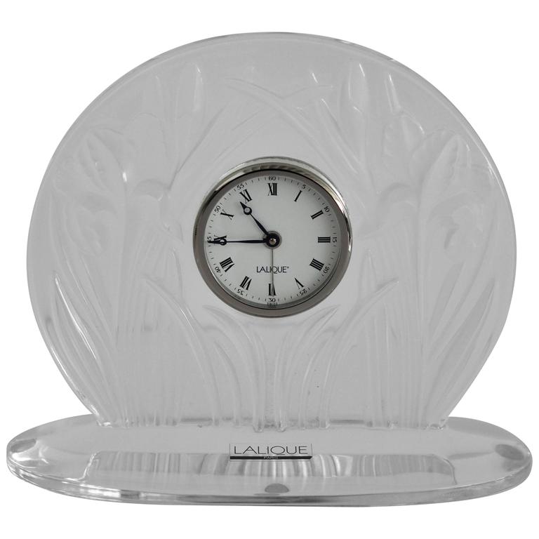 Lalique Iris Clock at 1stDibs