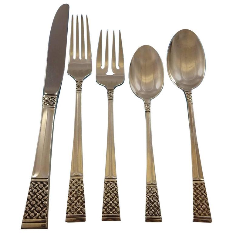 Columbine by Lunt Sterling Silver Flatware Service for Eight Set 59 ...