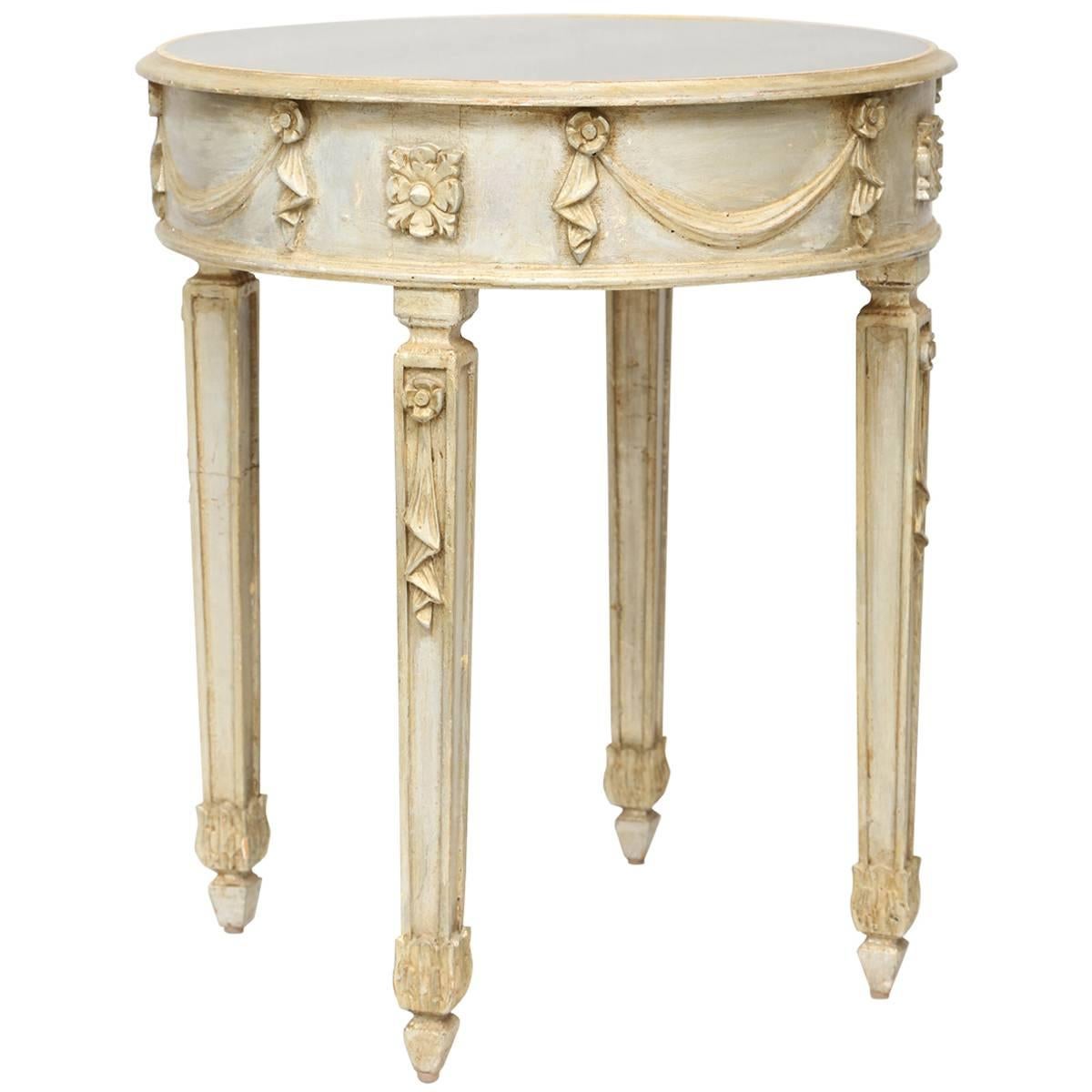 Painted Italian Side Table with Mirrored Top at 1stDibs