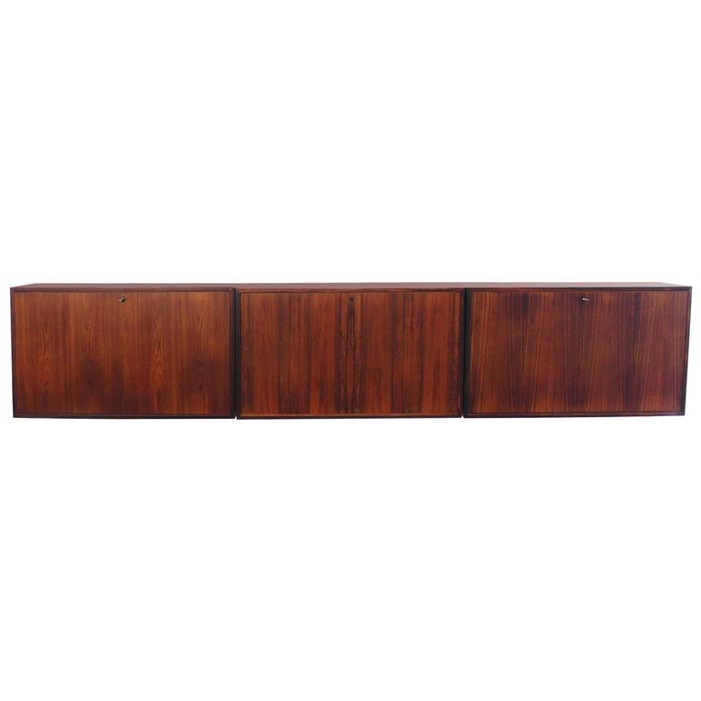 Danish Wall-Mounted Buffet by Kai Kristiansen for FM Møbler in Rosewood ...