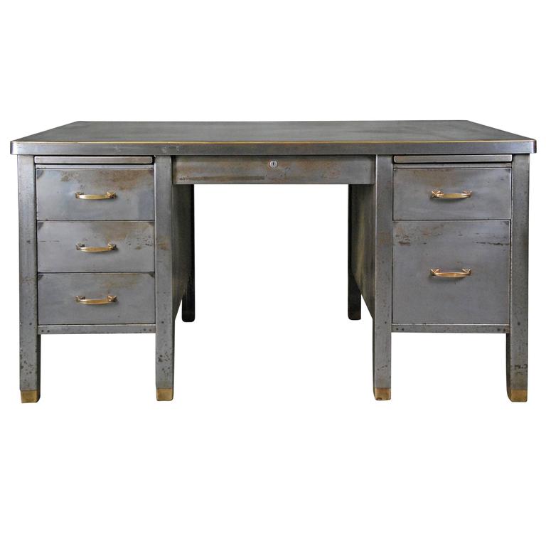 1950 Metal Industrial Art Metal Foremans Desk at 1stDibs | art metal ...