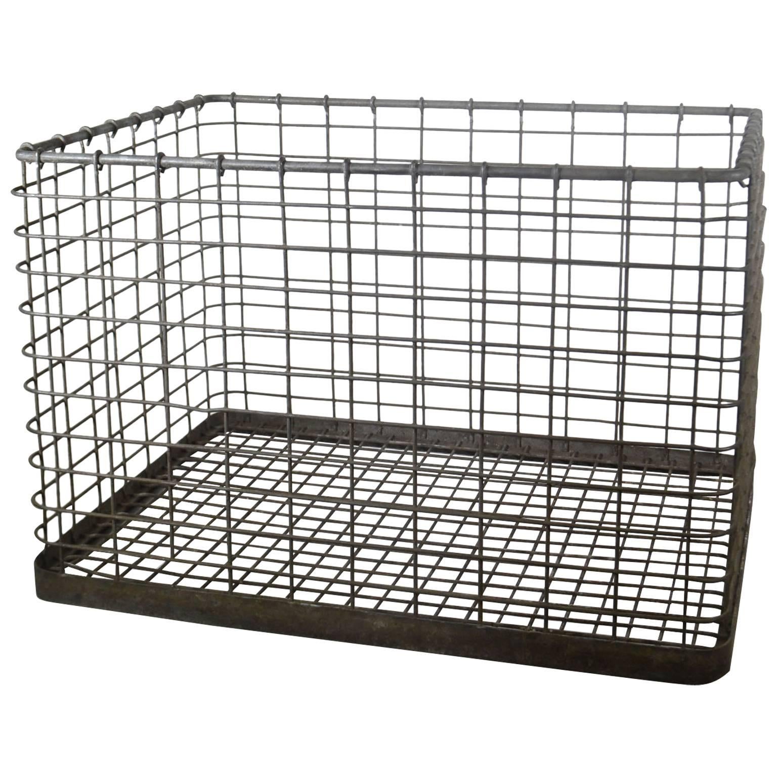 Rustic Industrial Metal Baskets at 1stDibs