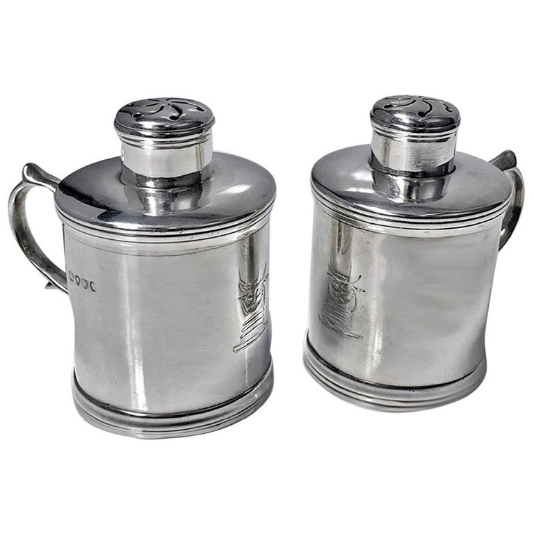 Miniature Silver Tankard Peppers Casters, London, 1885 For Sale at 1stDibs