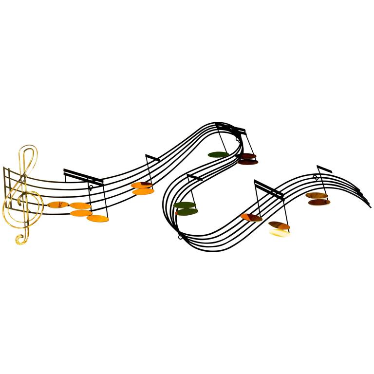 X Large Musical Notes Wall Hanging Sculpture Signed by Curtis Jere ...