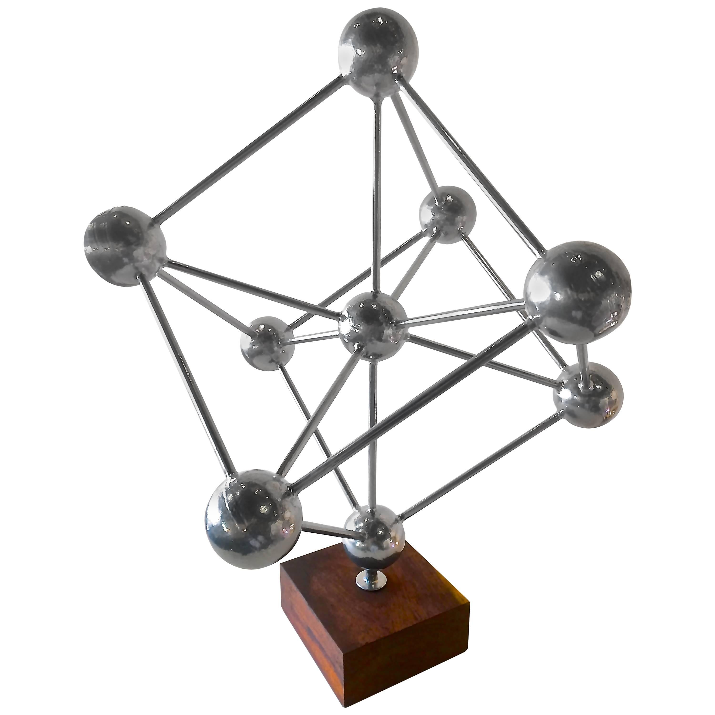 Atomium Architectural Sculpture in Steel on California Black Walnut ...