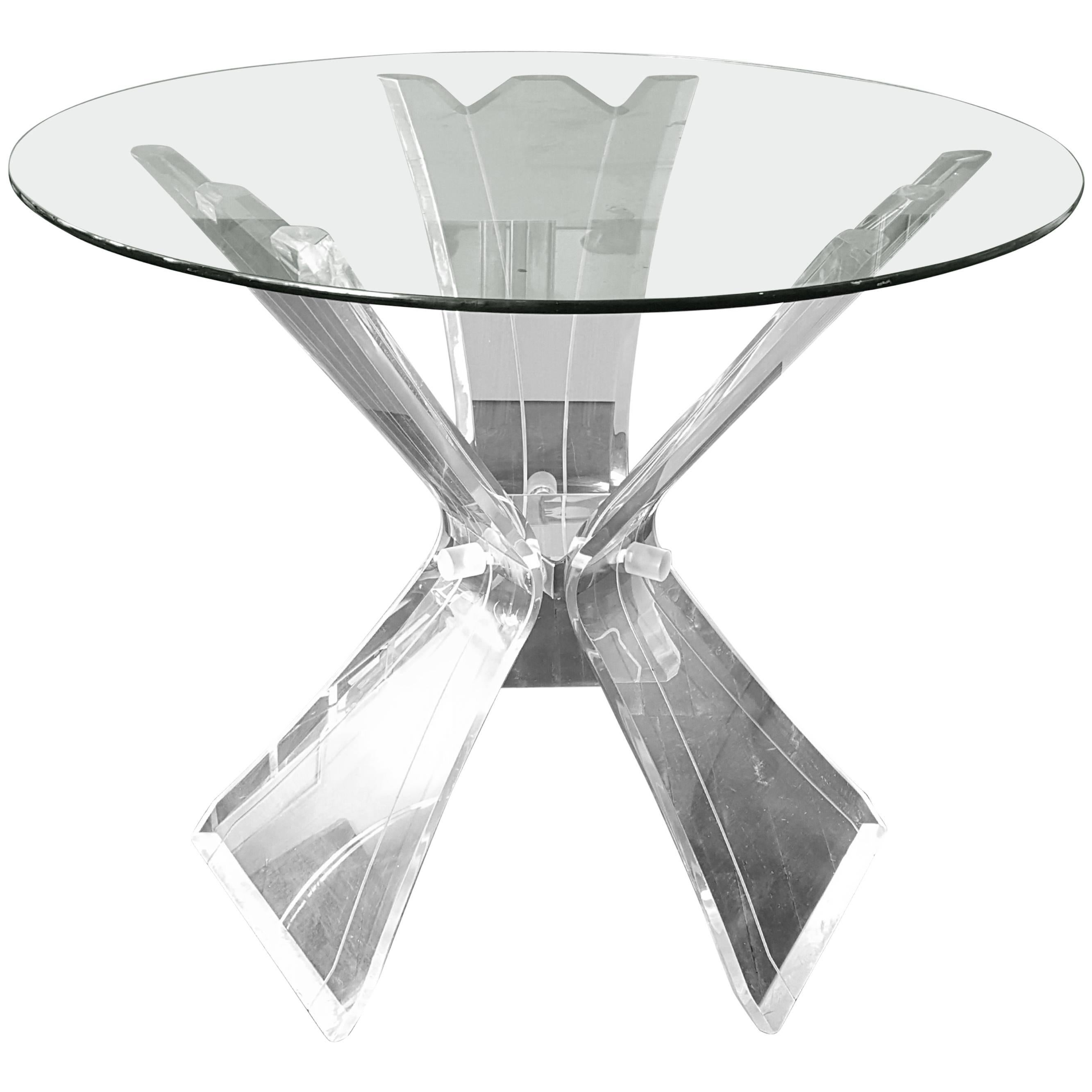 Thick Lucite Contemporary Deco Dining or Center Table Base For Sale at ...