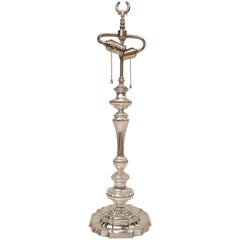 Georgian Style Silver Plated Bronze Table Lamp at 1stDibs