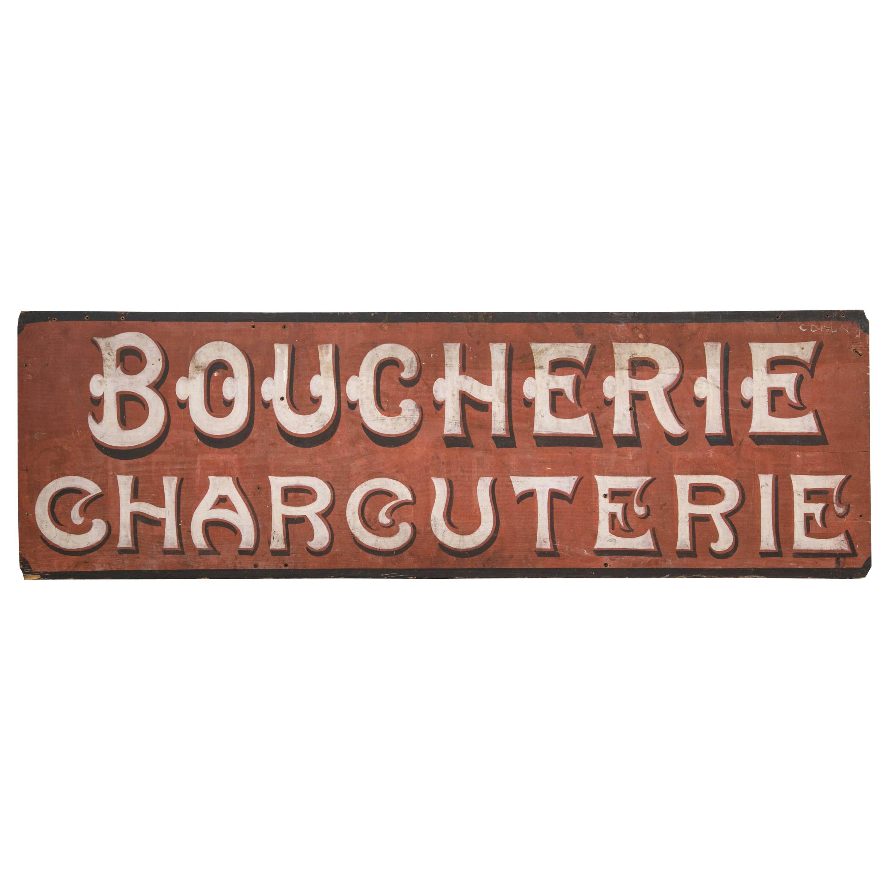 Advertising Sign 'Boucherie Charcuterie,' France, circa 1900 at 1stDibs