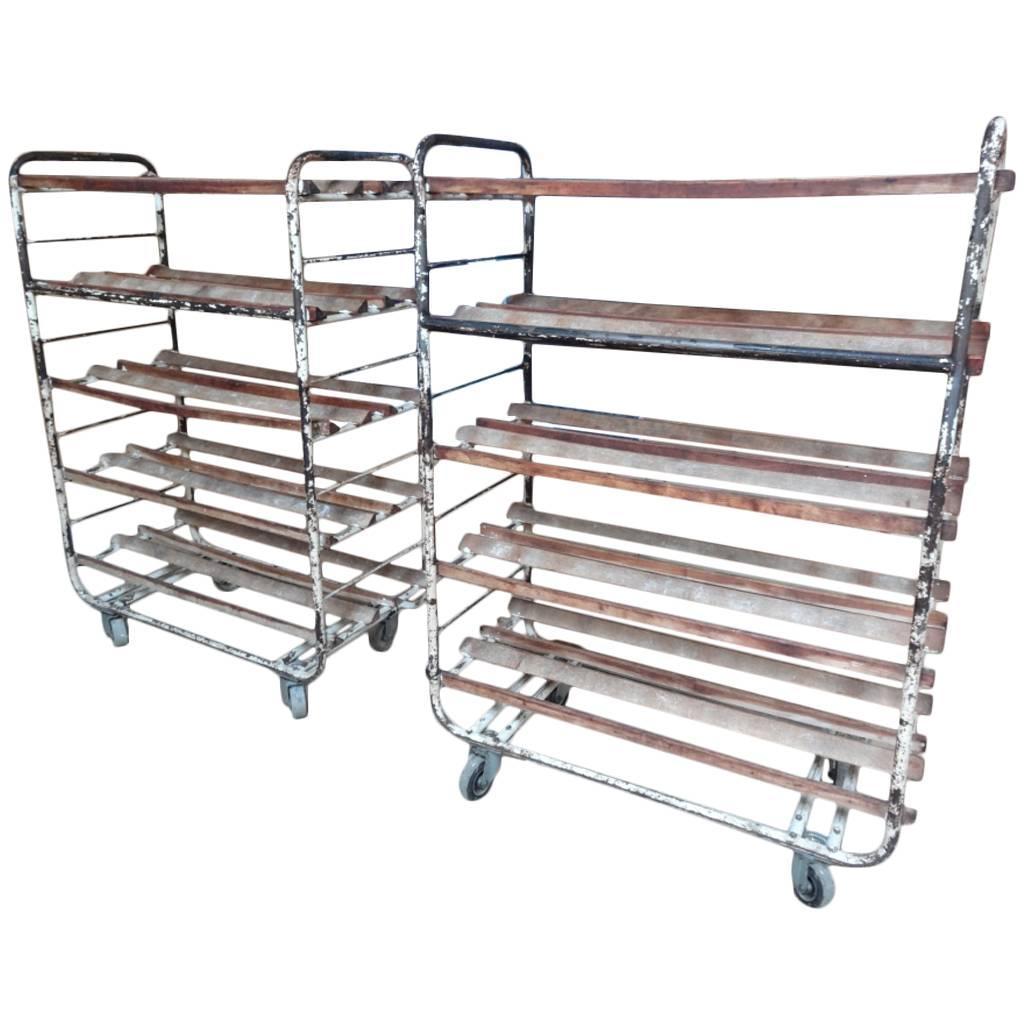 1920-1930s Original Vintage Metal French Bread Shelving Rack / Shop ...