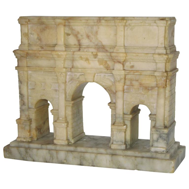 "Grand Tour" Carved Alabaster Model of the Arch of Constantine at 1stDibs