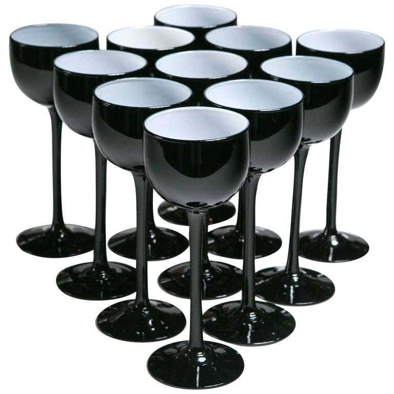 Set of Carlo Moretti Cased Glass Stemware at 1stDibs