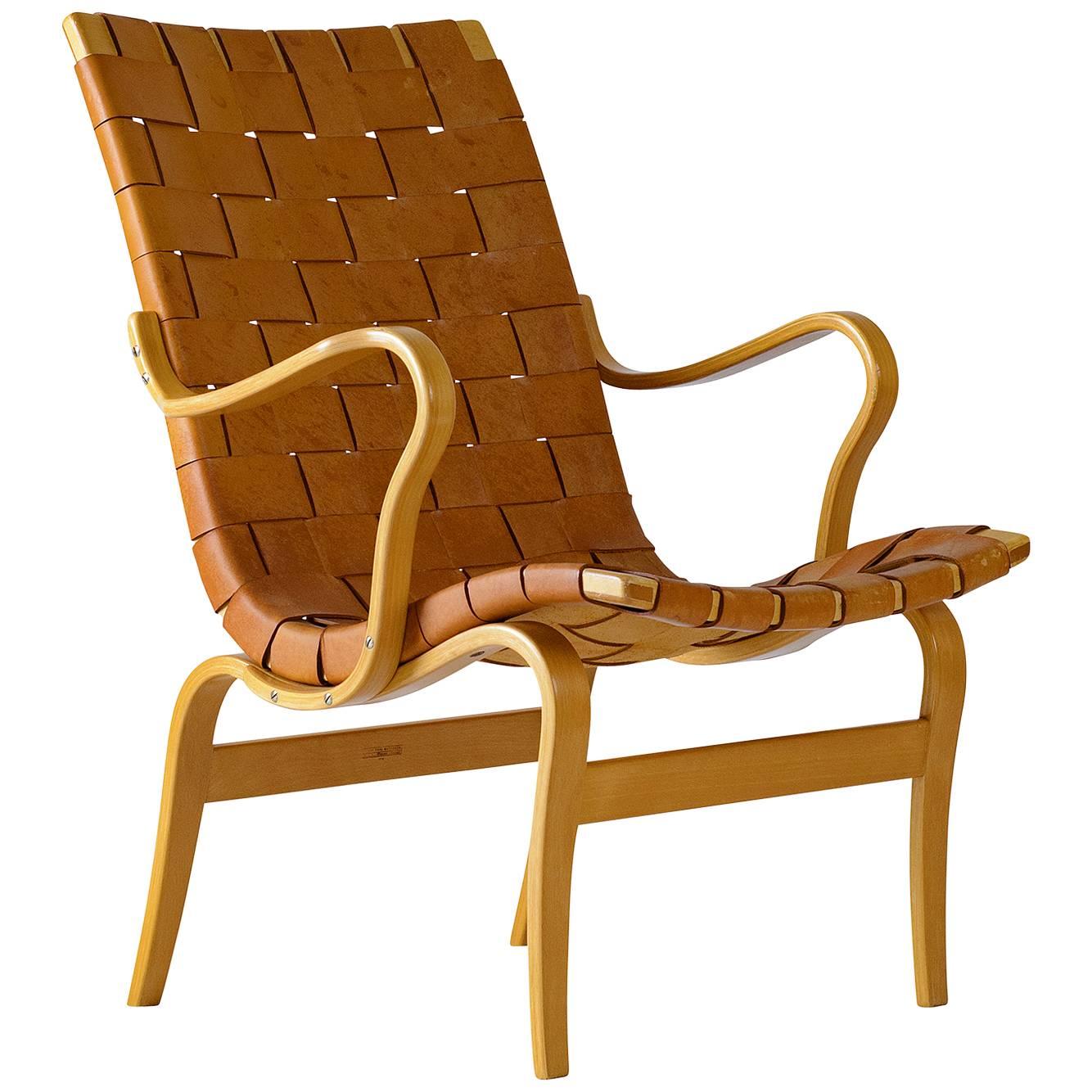 Bruno Mathsson Leather "EVA" Lounge Chair at 1stDibs