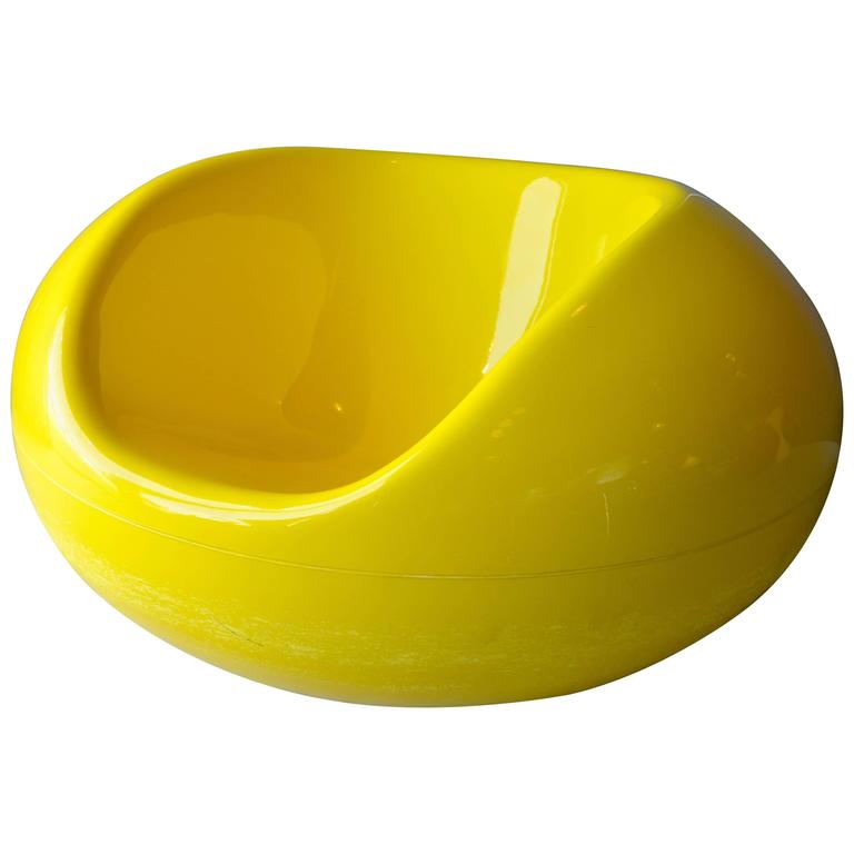 Eero Aarnio Yellow Fiberglass Chair at 1stDibs