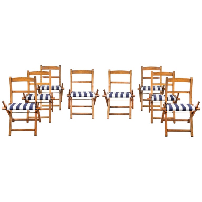 Set of Ship's First Class Folding Chairs at 1stDibs