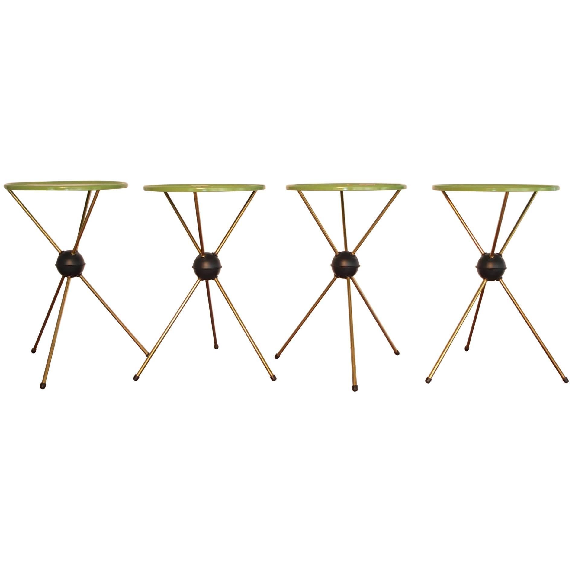 Set of Four Sputnik Tripod Tables at 1stDibs