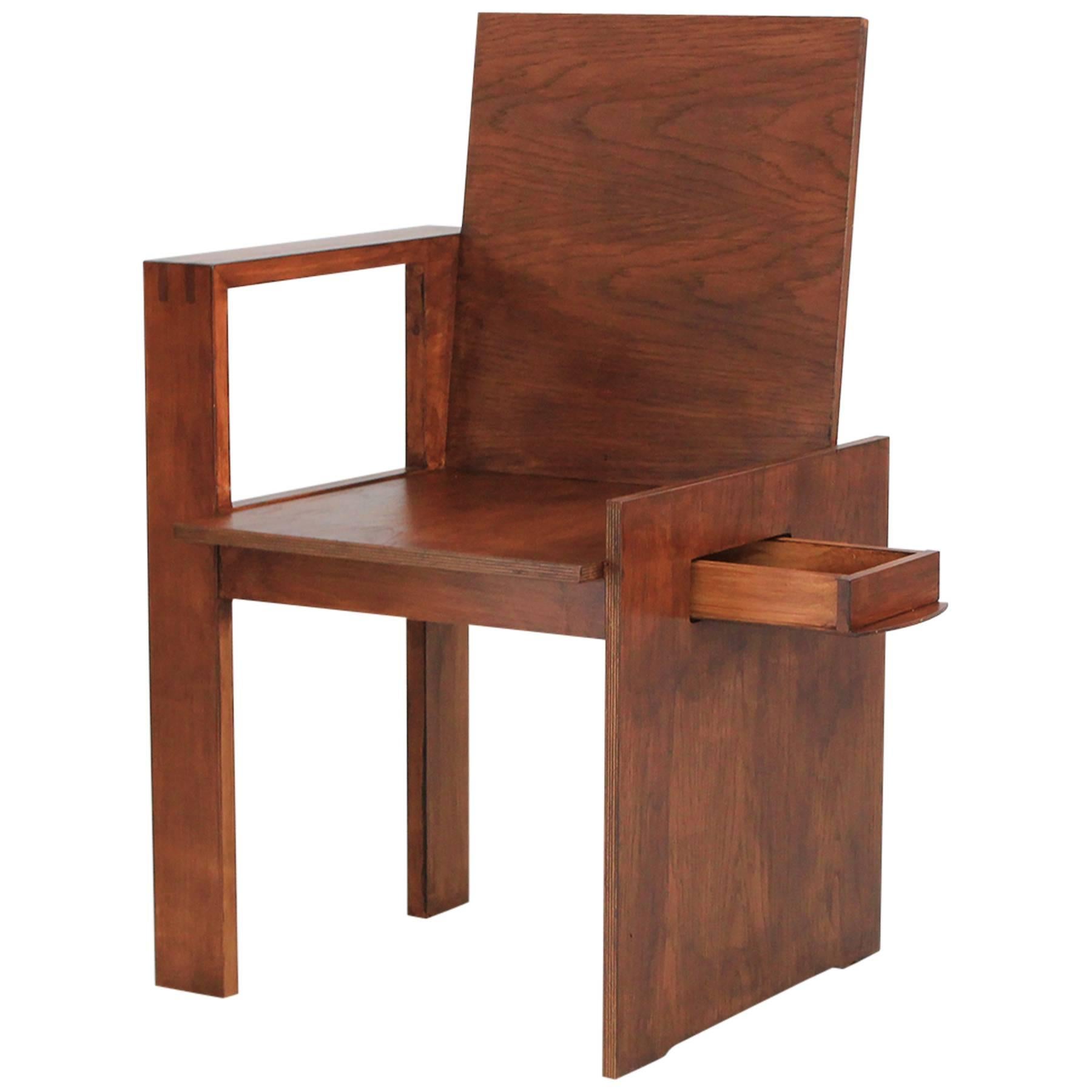 German Armchair with Drawer at 1stDibs